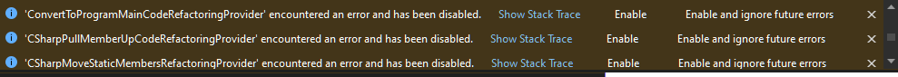 Classifiers/Refactoring Providers crash in web project under net7.0 (`IndexOutOfRangeException ...