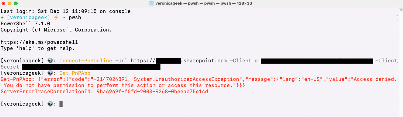 [BUG] Get-PnPApp Fails with access denied when connected using a SharePoint Addin Principal ...