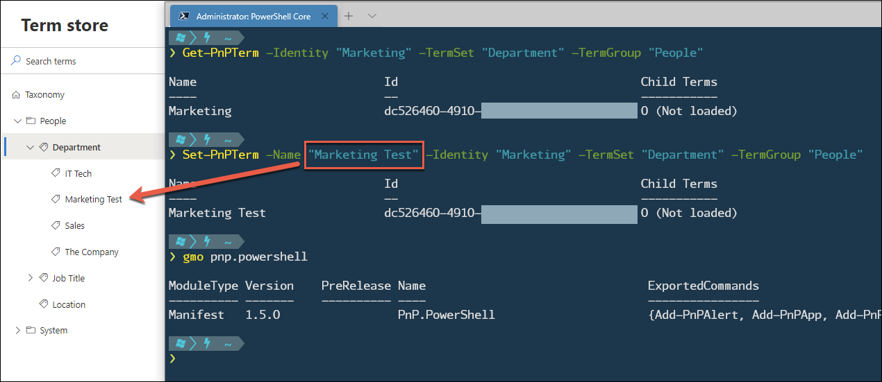 Set-PnPTerm not updating existing term · Issue #588 · pnp/powershell · GitHub