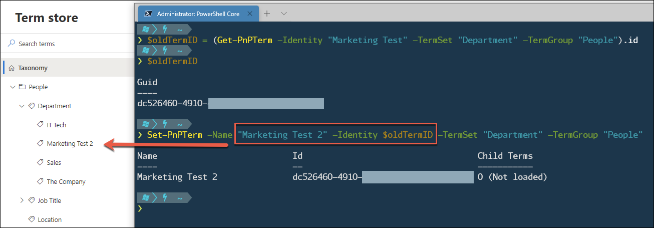 Set-PnPTerm not updating existing term · Issue #588 · pnp/powershell · GitHub