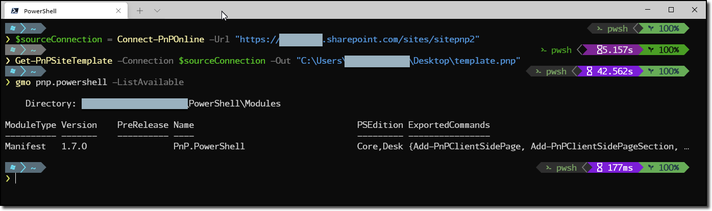 [BUG] Get-PnPSiteTemplate : File Not Found. · Issue #1156 · pnp/powershell · GitHub