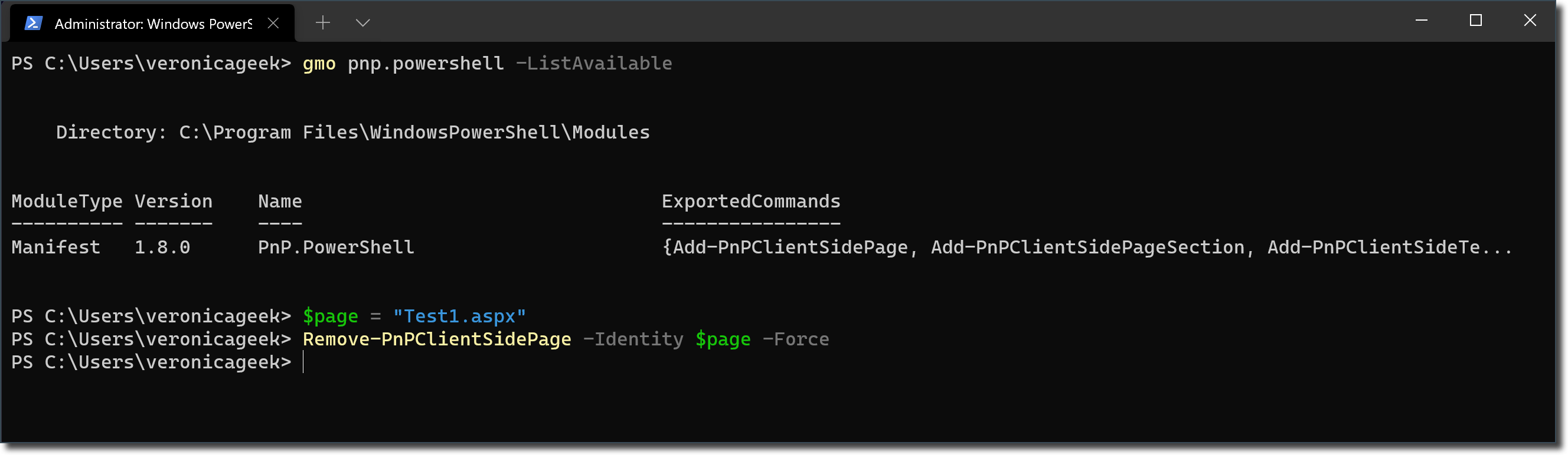 [BUG] Remove-PnPClientSidePage : Method not found · Issue #1421 · pnp/powershell · GitHub