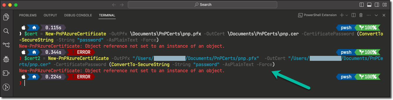 [BUG] New-PnPAzureCertificate: Object reference not set to an instance of an object · Issue ...