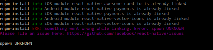 Failed to build could not load repositories / react-link unknown spawn · Issue #227 · tipsi ...