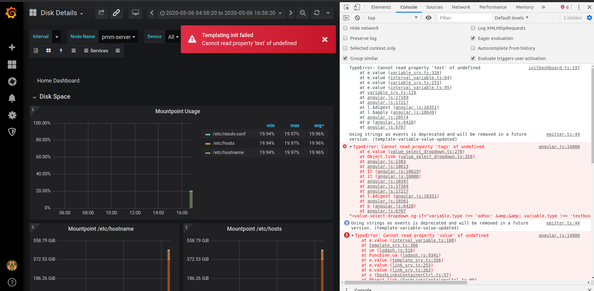 Local Snapshots Show An Error Templating Init Failed For Interval Variables · Issue 24342