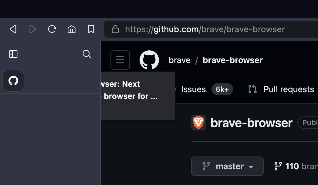 Tooltips for pinned tabs and options for tab groups are hidden below vertical tabs sidebar ...