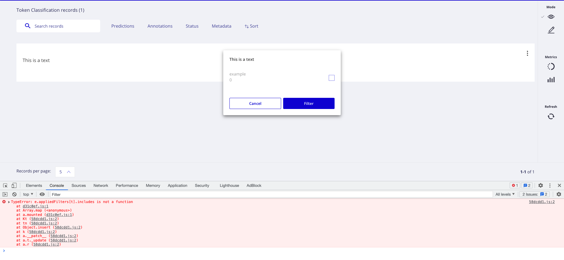 [Metadata filters] Filter by metadata at record level fails with no-string values · Issue #752 ...