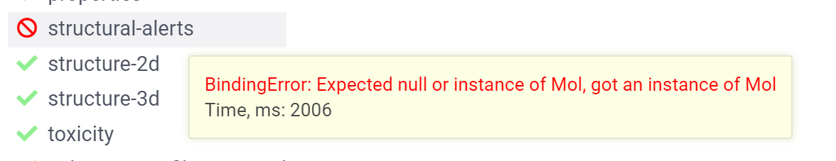 Chem: structural alerts panel test is failing · Issue #1061 · datagrok ...