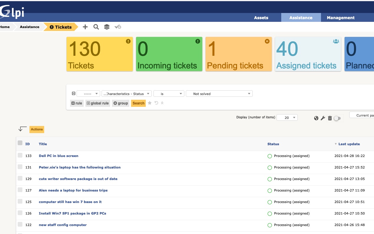 Auto refresh messing "actions" menu selections · Issue #9006 · glpi-project/glpi · GitHub
