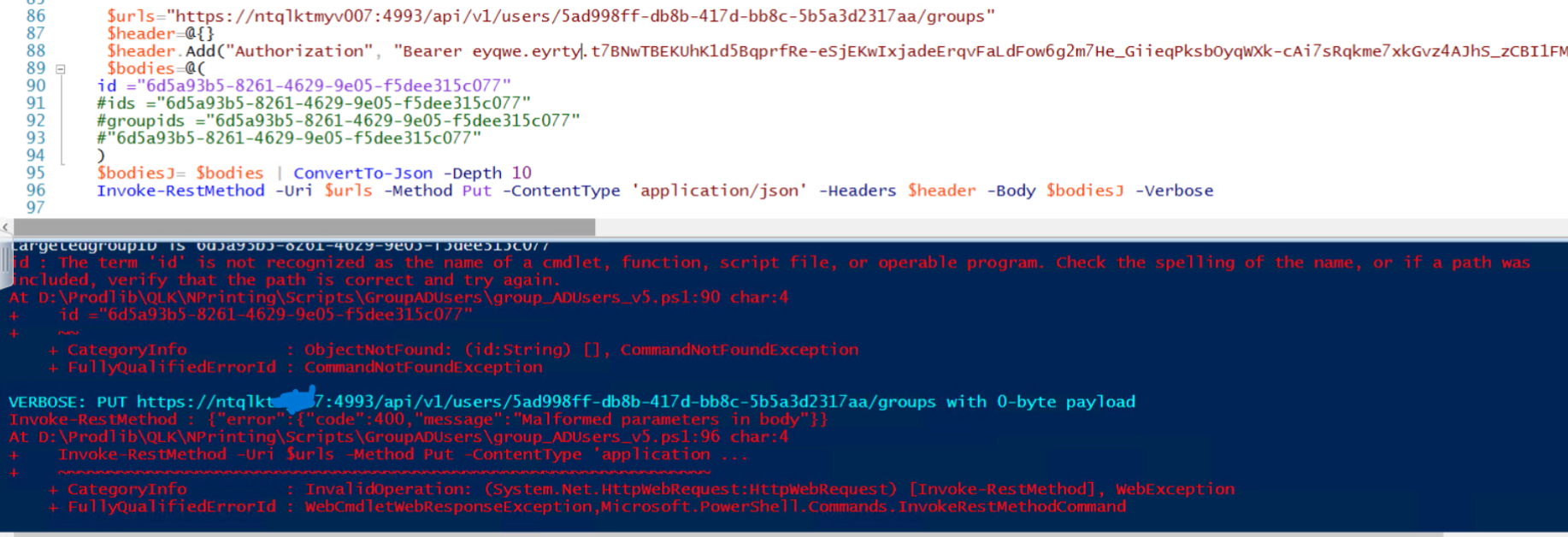 Cannot add users to new groups · Issue #4 · QlikProfessionalServices/QlikNPrinting-CLI · GitHub