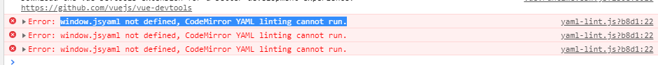 window.jsyaml not defined, CodeMirror YAML linting cannot run. · Issue #5738 · codemirror ...
