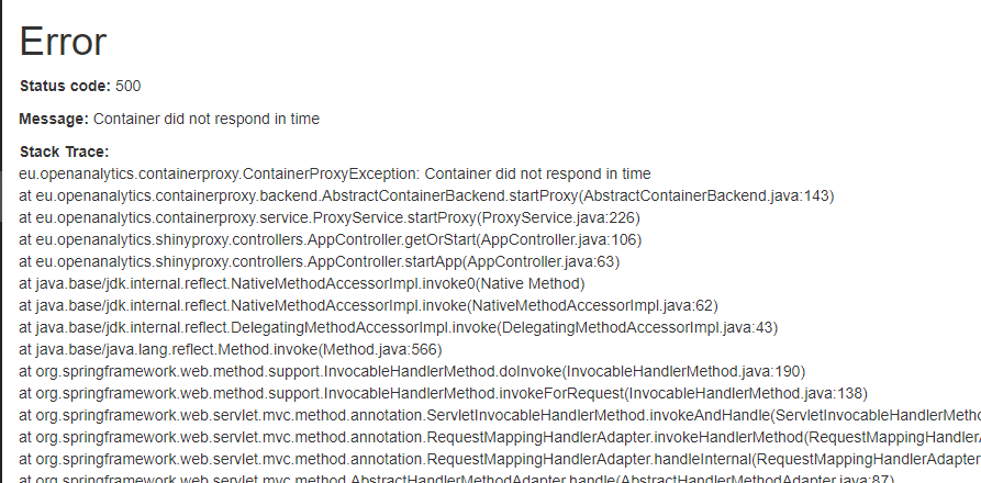 Im not getting logs for 500 error in portal · Issue #354 · openanalytics/shinyproxy · GitHub