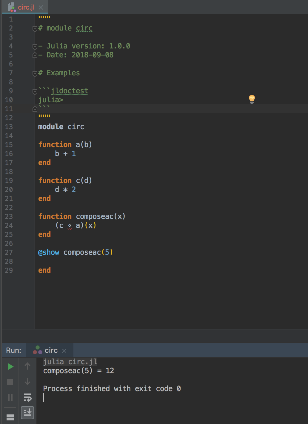 Syntax `c ∘ a` will break the linting · Issue #215 · JuliaEditorSupport/julia-intellij · GitHub