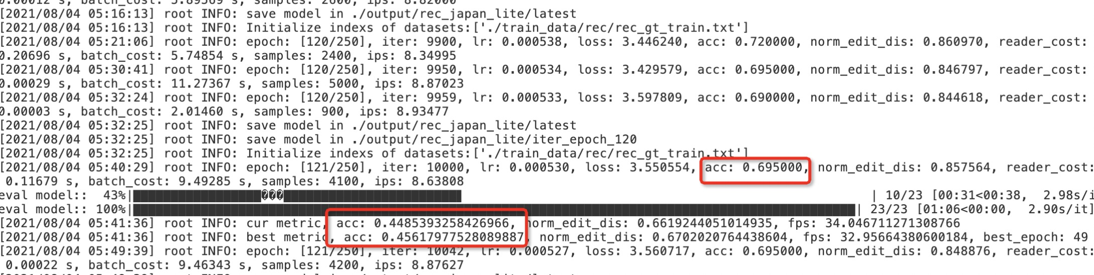 训练eval环节accu一直很低的问题 · Issue #3530 · PaddlePaddle/PaddleOCR · GitHub