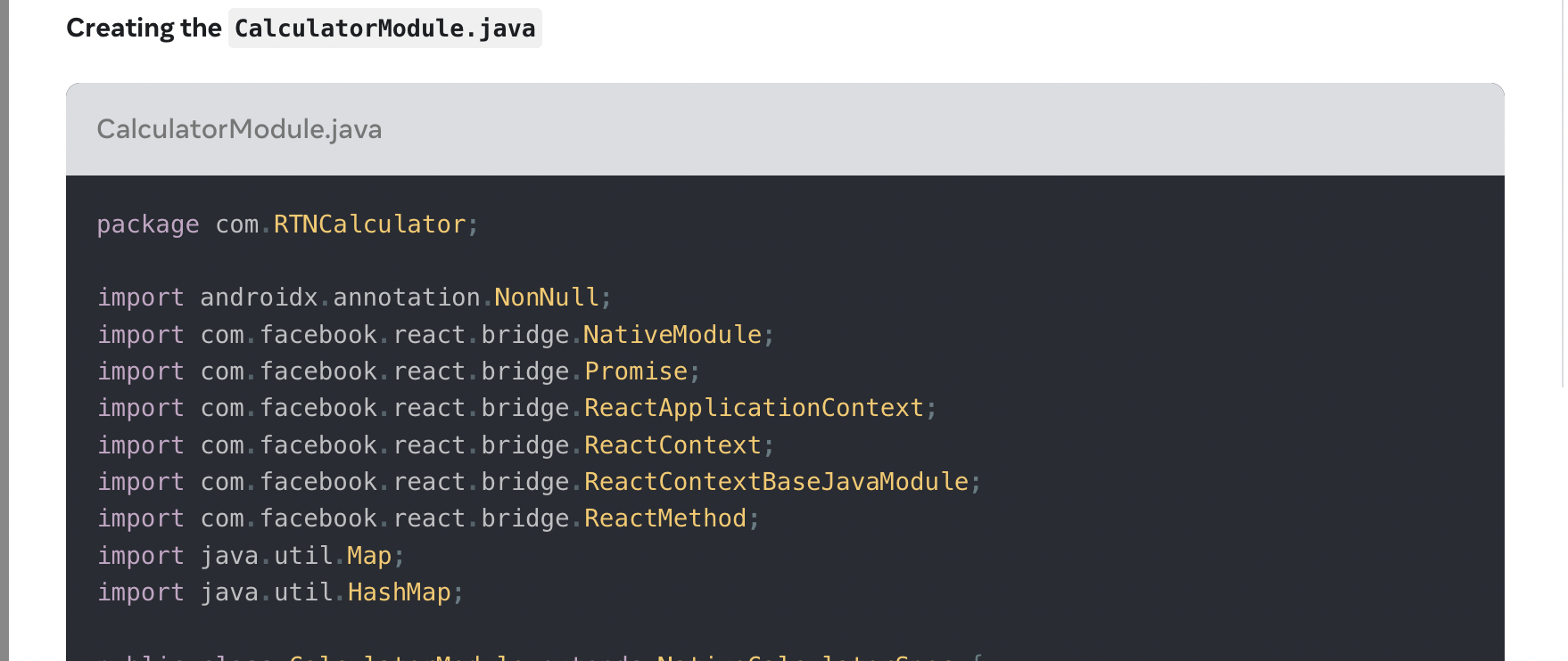 Wrong Documentation in Turbo Native Modules · Issue #3362 · facebook/react-native-website · GitHub