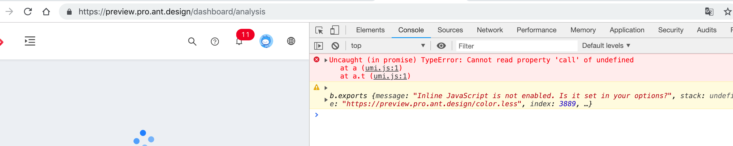 打开官网报错cannot Read Property Call Of Undefined · Issue 3341 · Ant Designant Design Pro · Github 5178