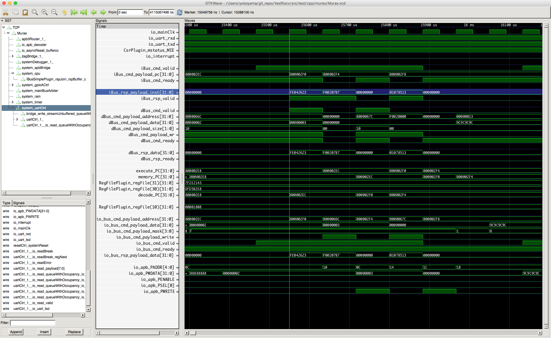 Murax on simulator doesn't store values into RAM · Issue #121 · SpinalHDL/VexRiscv · GitHub