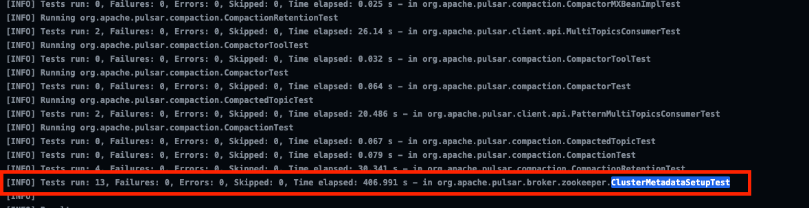 Slowly Test Clustermetadatasetuptest · Issue 17621 · Apache Pulsar · Github
