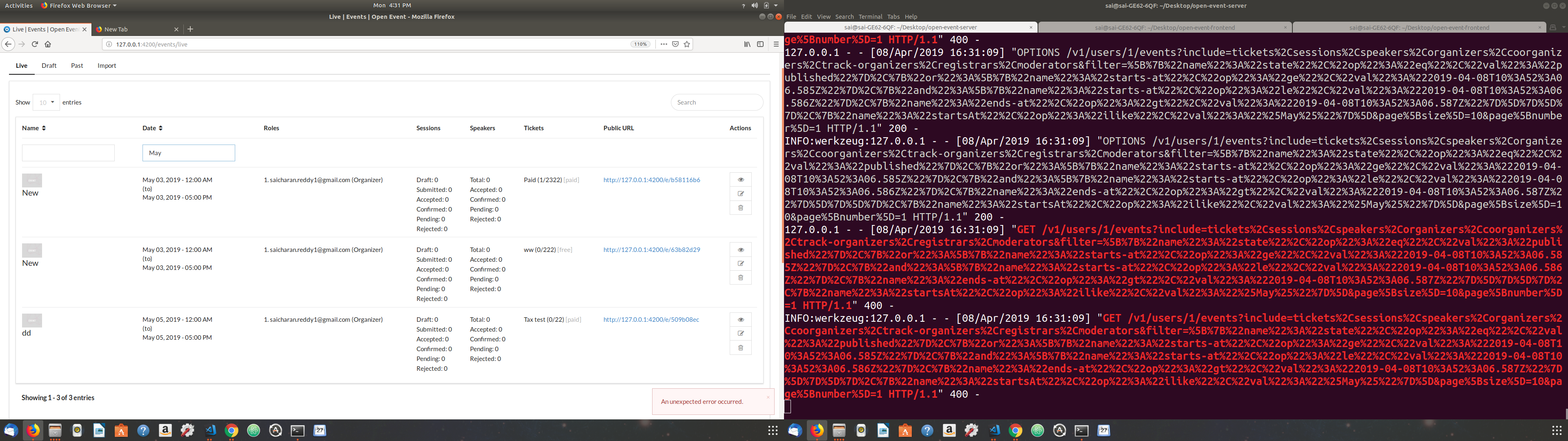 Date Filter not working for events · Issue #2808 · fossasia/open-event-frontend · GitHub