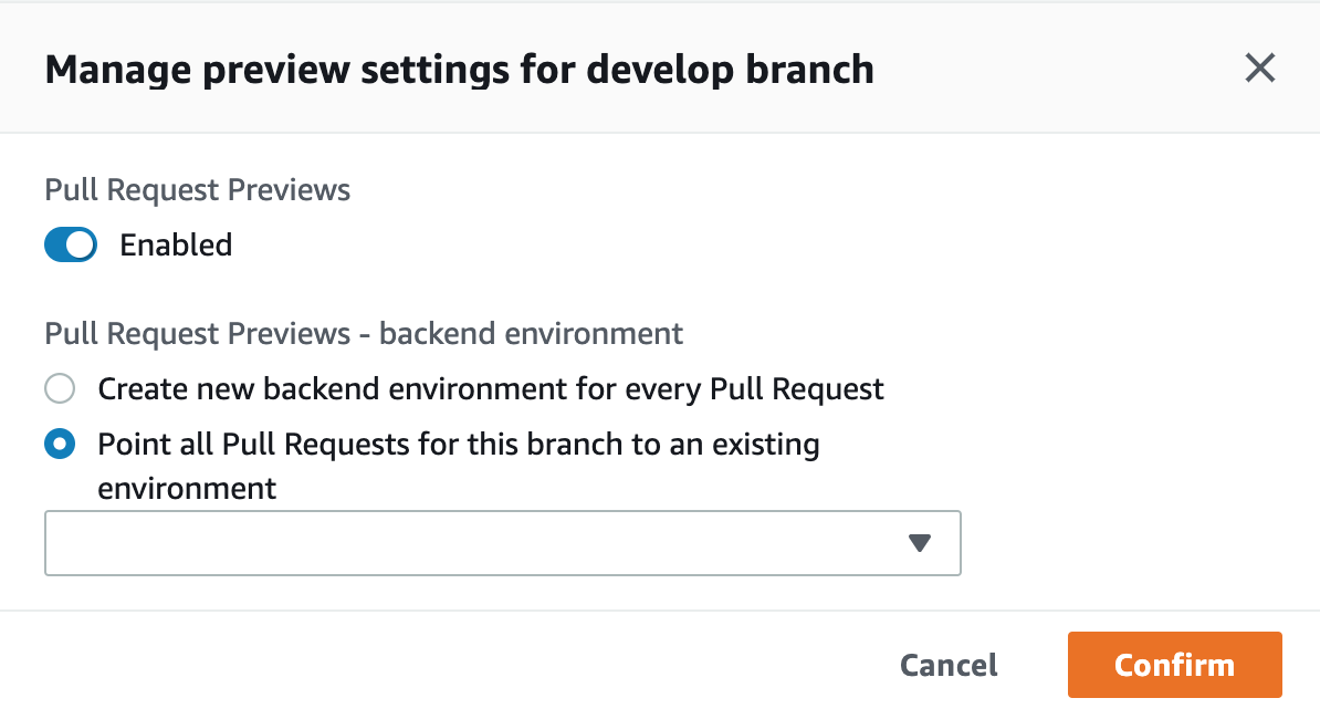 Can't update available backends for PR previews · Issue #558 · aws-amplify/amplify-hosting · GitHub