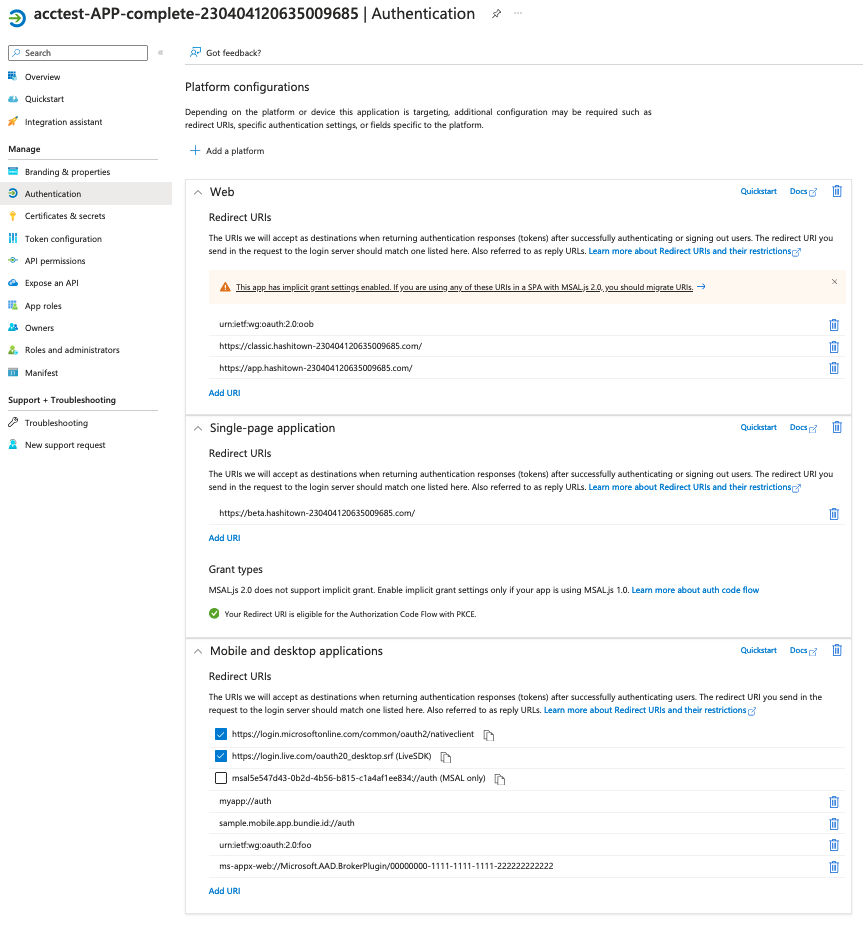 Platforms added to App Registration are not showing in the portal · Issue #1058 · hashicorp ...