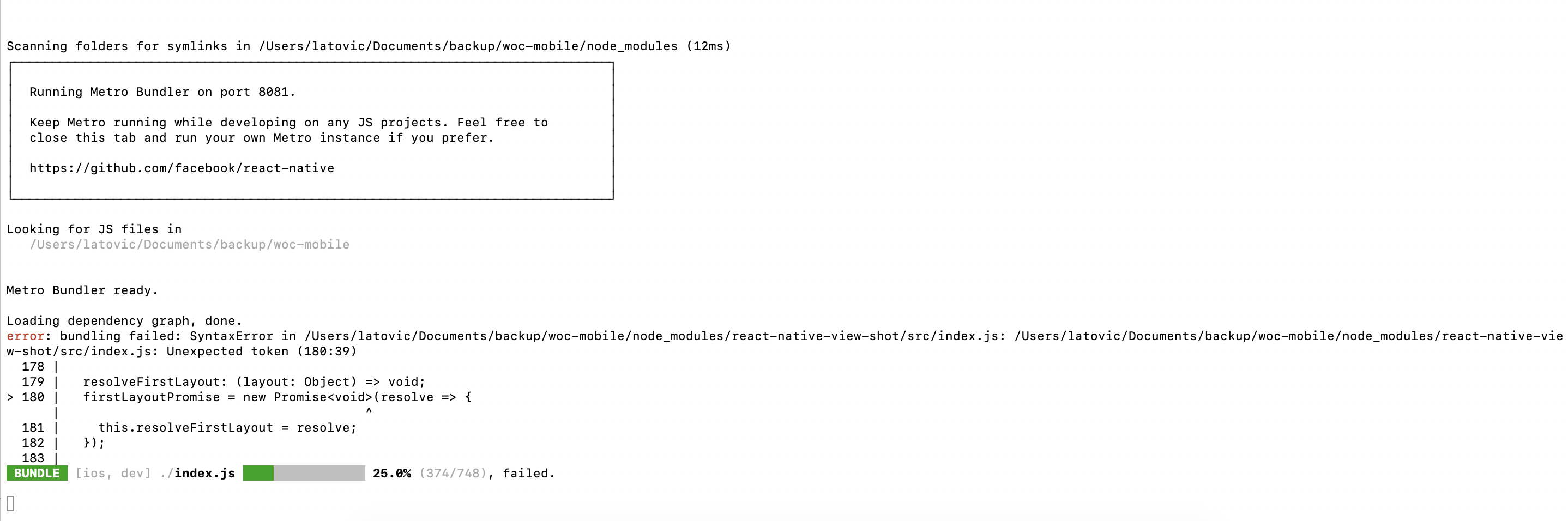 Unexpected Token · Issue 215 · Gre React Native View Shot · Github