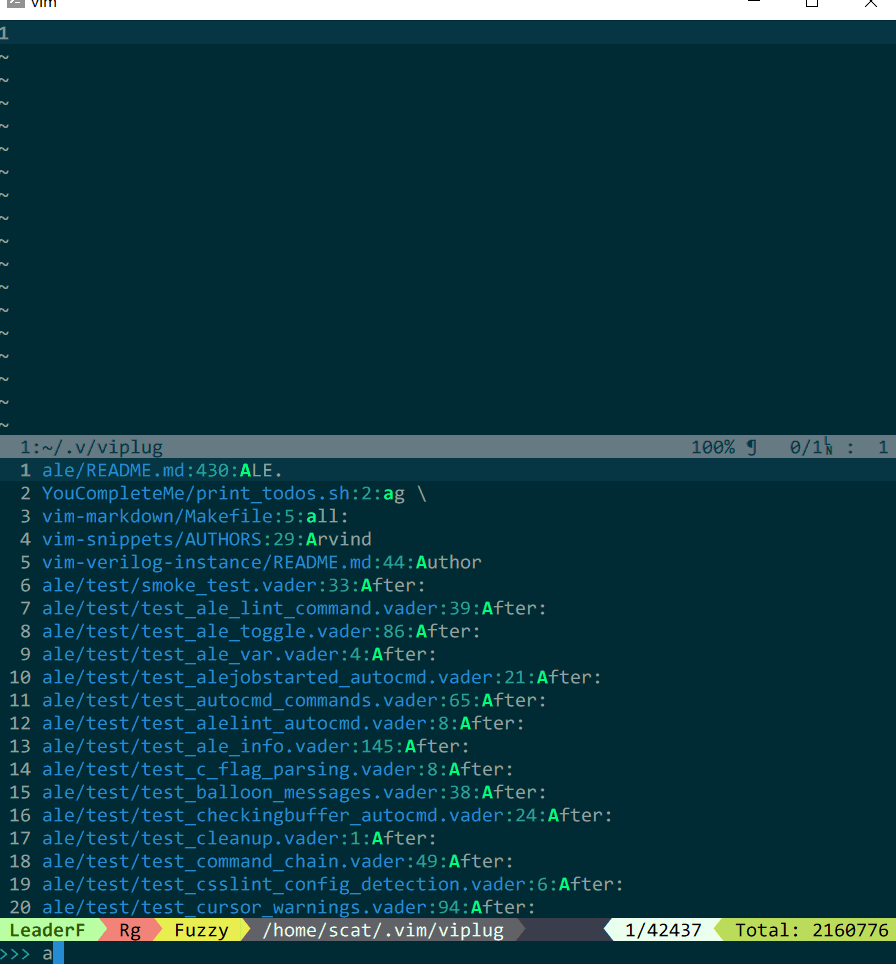 Using Leaderf rg to search dir ~/.vim/plugged make Vim stuck · Issue #318 · Yggdroot/LeaderF ...