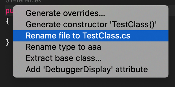 Rename file refactoring doesn't work in macOS · Issue #5031 · dotnet/vscode-csharp · GitHub