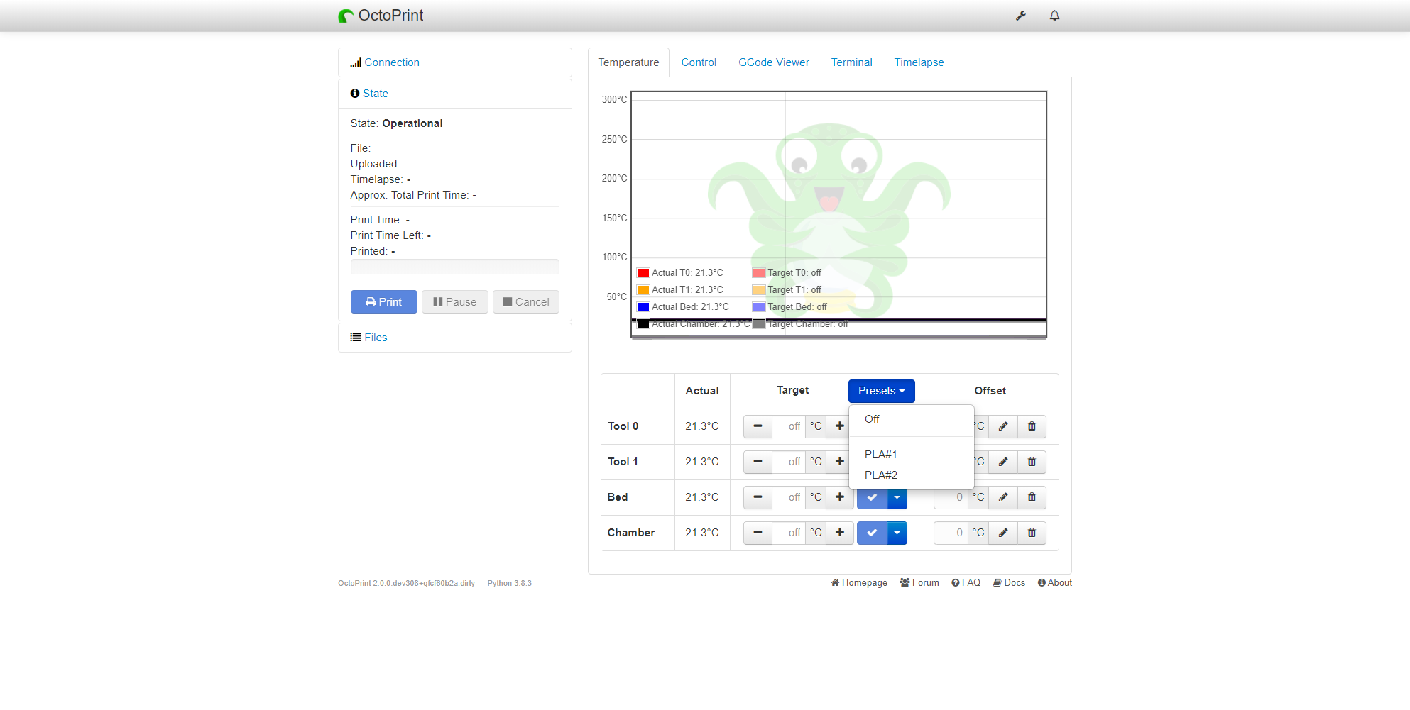Temperature is configured with hot-end & bed but set independently. · Issue #216 · OctoPrint ...