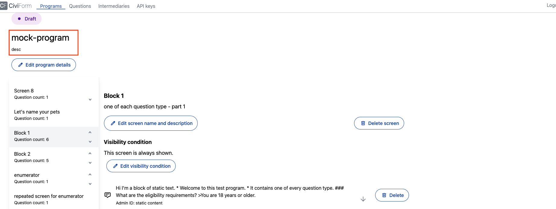 Show applicant-facing program name and description on program edit page · Issue #3741 · civiform ...