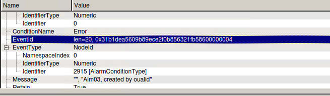 Acknowledge Alarm error BadNodeIdUnknown · Issue #1050 · node-opcua/node-opcua · GitHub