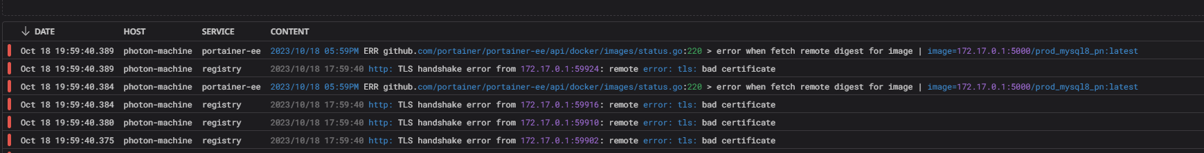 Getting Digest From Private Docker Registry To Display Update Availability Fails · Issue 10500 4010