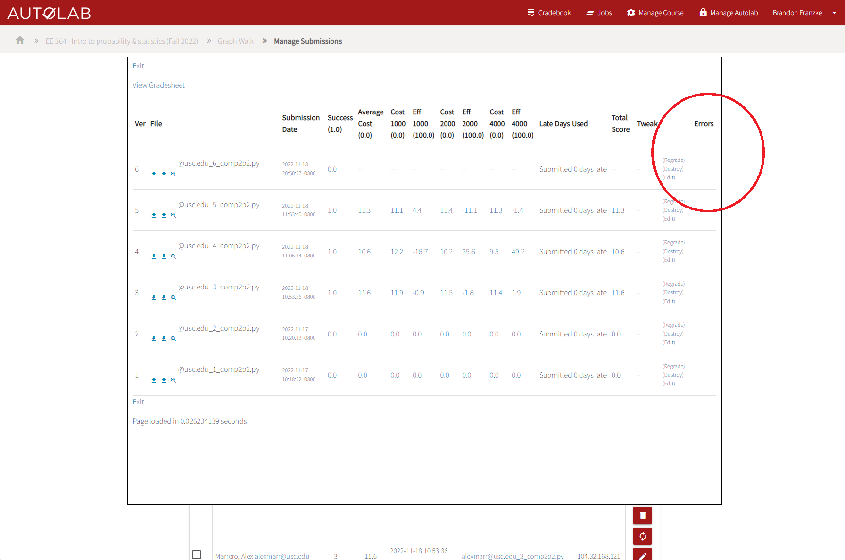 "Errors" field on Handin History · Issue #1646 · autolab/Autolab · GitHub