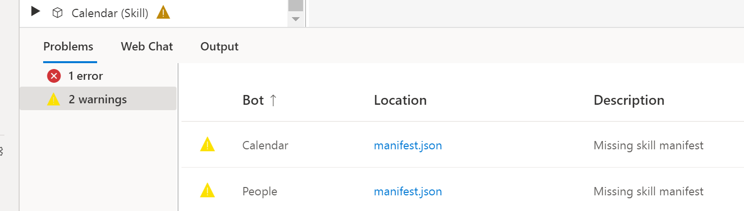 R13 Bugbash: Need more clear description for warning of "Missing skill manifest" · Issue #7170 ...