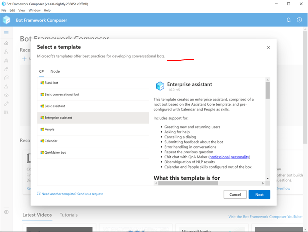R13 Bug Bash: Provide more guidance on which template to choose in Composer New screen · Issue ...