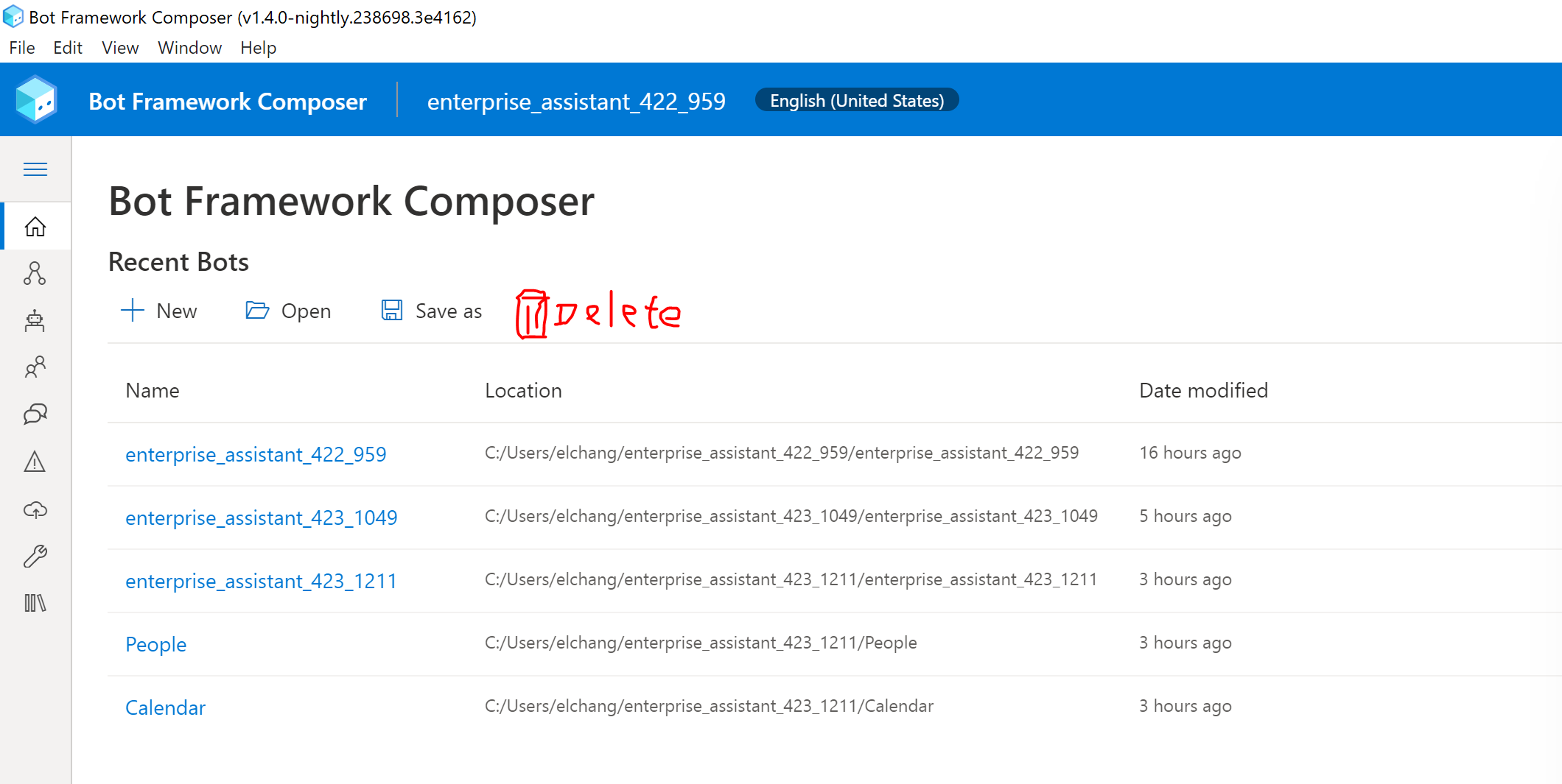 Composer should provide a way to enable users to delete bots · Issue #7348 · microsoft ...