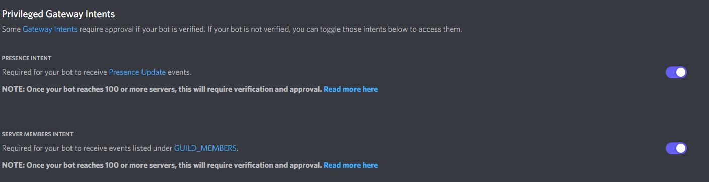 SCRIPT ERROR in promise (unhandled): Error [DisallowedIntents]: Privileged intent provided is ...