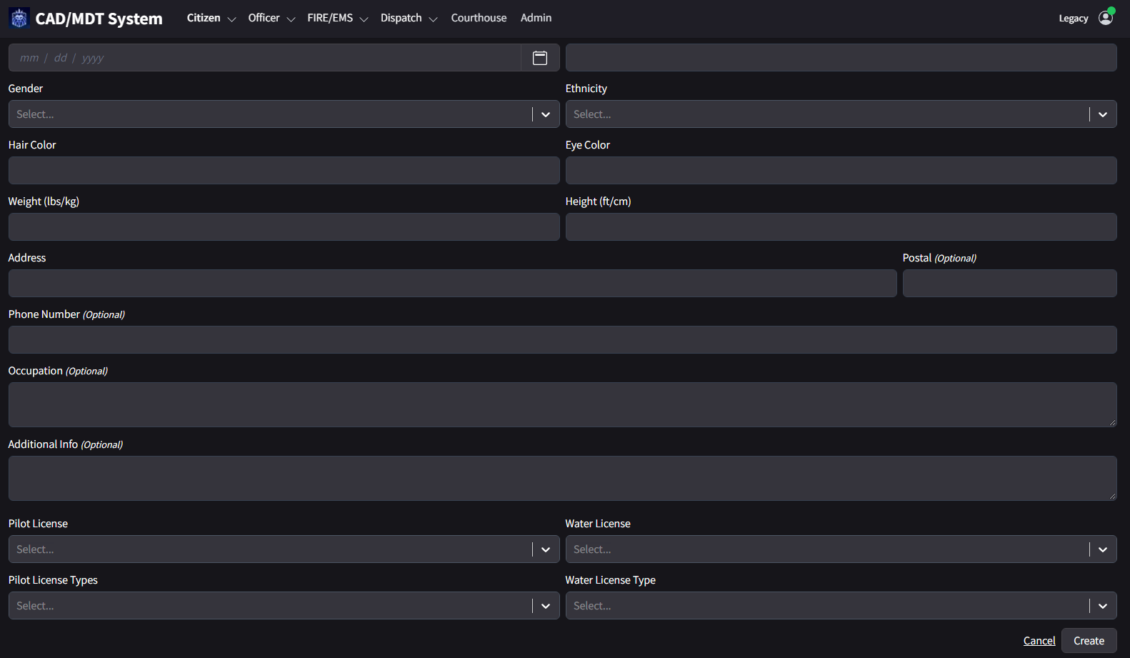 Drivers License Missing from Create Character Page · Issue #1158 · SnailyCAD/snaily-cadv4 · GitHub