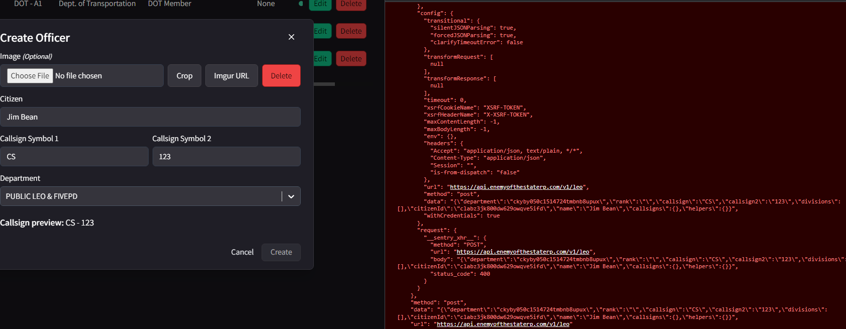 Bug: Cannot create Officer · Issue #1227 · SnailyCAD/snaily-cadv4 · GitHub