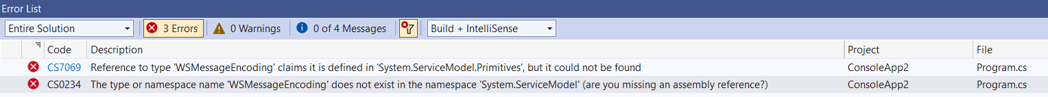 WSMessageEncoding does not exist in SystemModel namespace · Issue #5101 · dotnet/wcf · GitHub