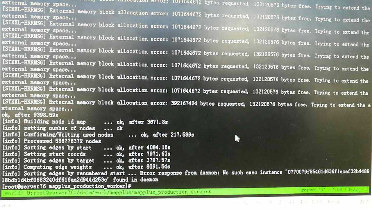 Osrm Extract Resulting Error No Such Exec Instance Found In Daemon V570 · Issue 4371 