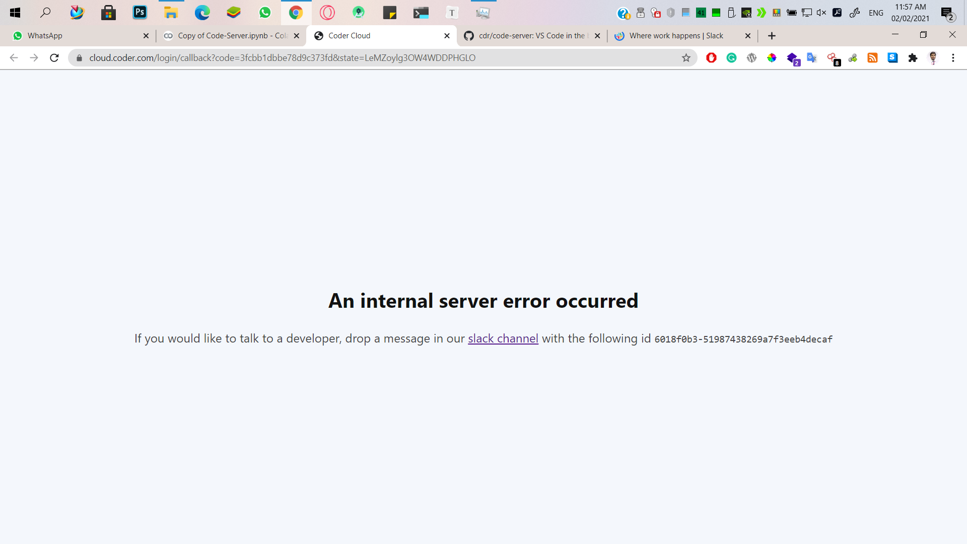 Alpha Program Error Connecting To Your Code Server Instance · Issue 2478 · Codercode Server