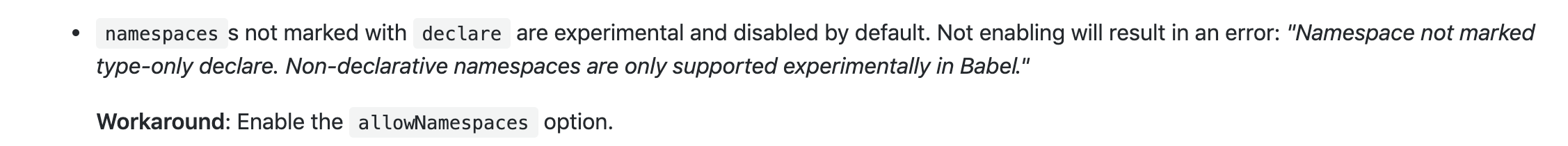 Namespaces Not Supported In Next Babel For Preset Typescript 7 3 3 · Issue 8900 · Vercel Next