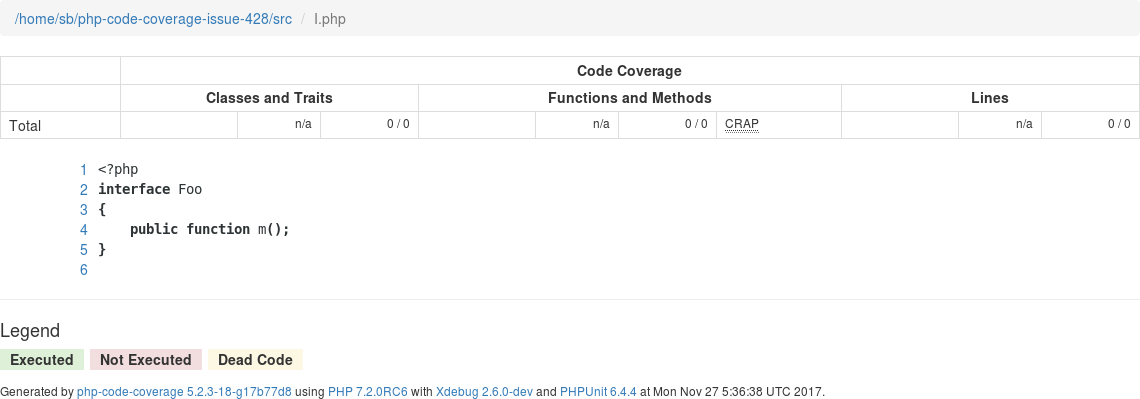 Blank Percentage On Code Coverage Report With No Executable Lines · Issue 428