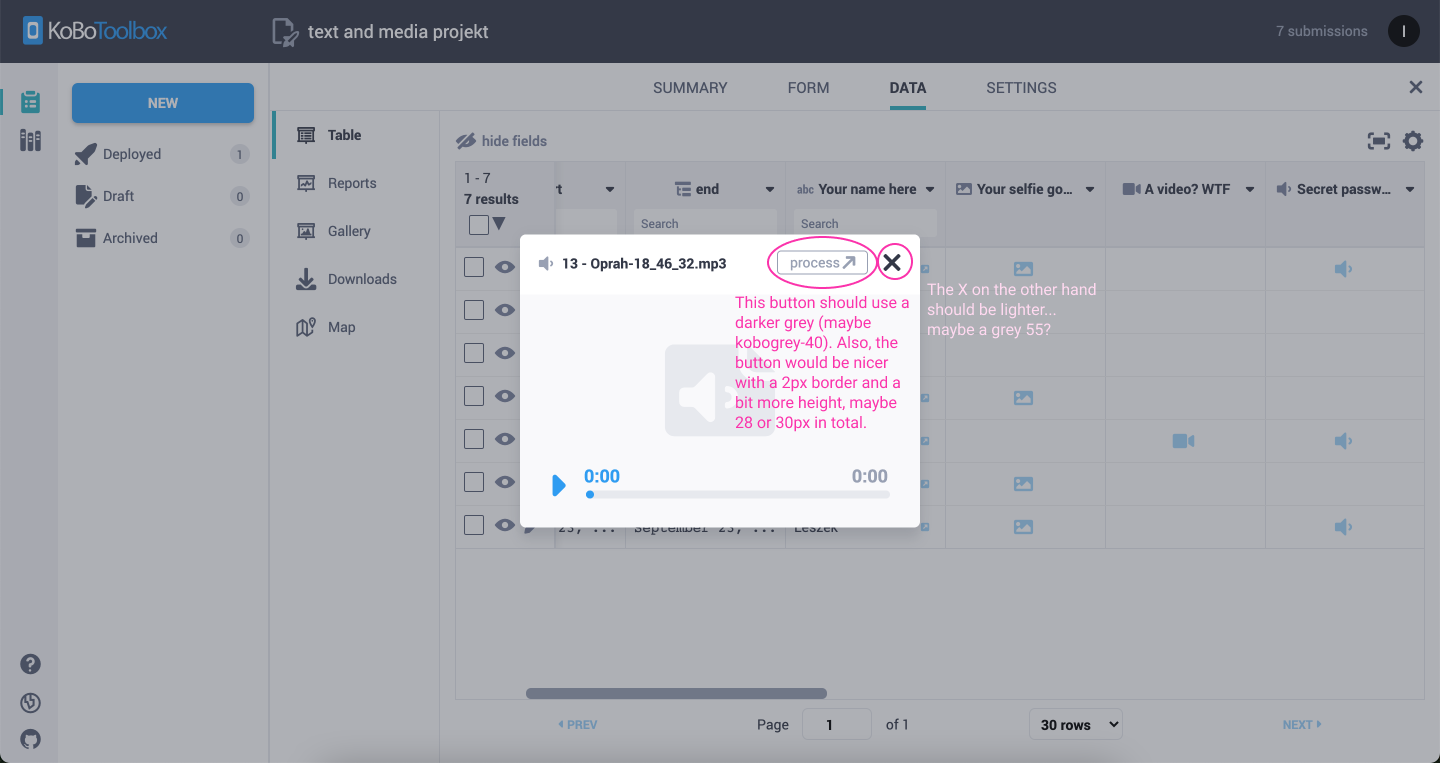 [NLP] Single Processing View - UX review issues · Issue #3481 · kobotoolbox/kpi · GitHub