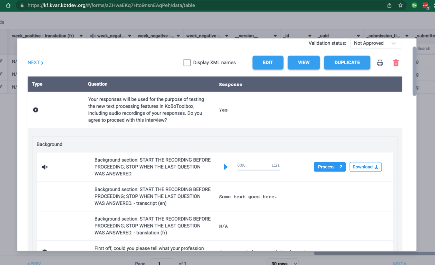 [NLP] Add "process" button to Single Submission Modal · Issue #3738 · kobotoolbox/kpi · GitHub