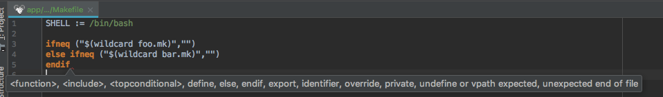 else ifneq and else ifeq not linted correctly · Issue #56 · kropp/intellij-makefile · GitHub