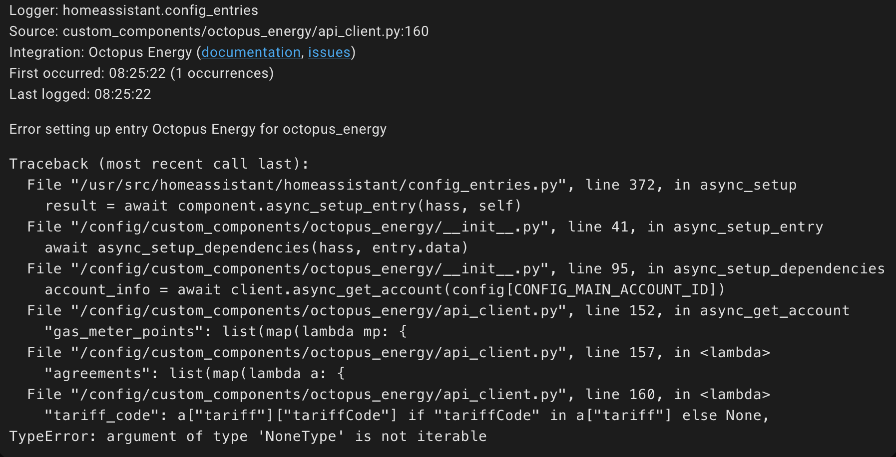 Completely Stopped Working · Issue 100 · Bottlecapdavehomeassistant Octopusenergy · Github