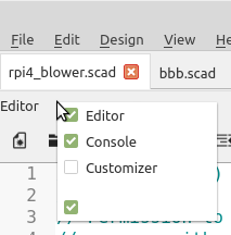 Tab bar hideable, not labeled · Issue #3258 · openscad/openscad · GitHub