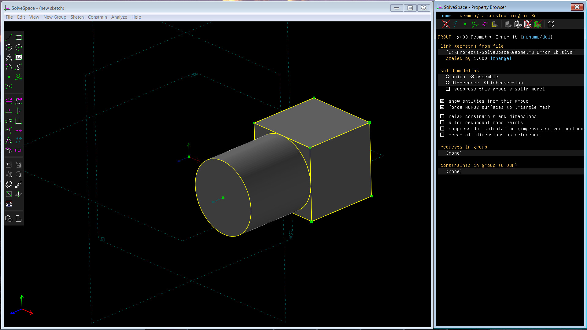 Solid model is missing for an assembled part that was forced to triangle mesh at design time ...